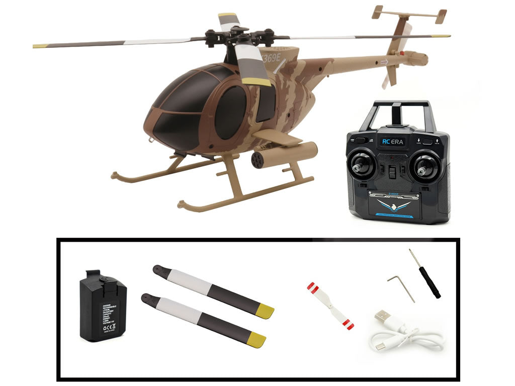 RC-ERA C184 MD500 (Sand) Gyro Stabilised Helicopter w/Optical Flow Sen ...