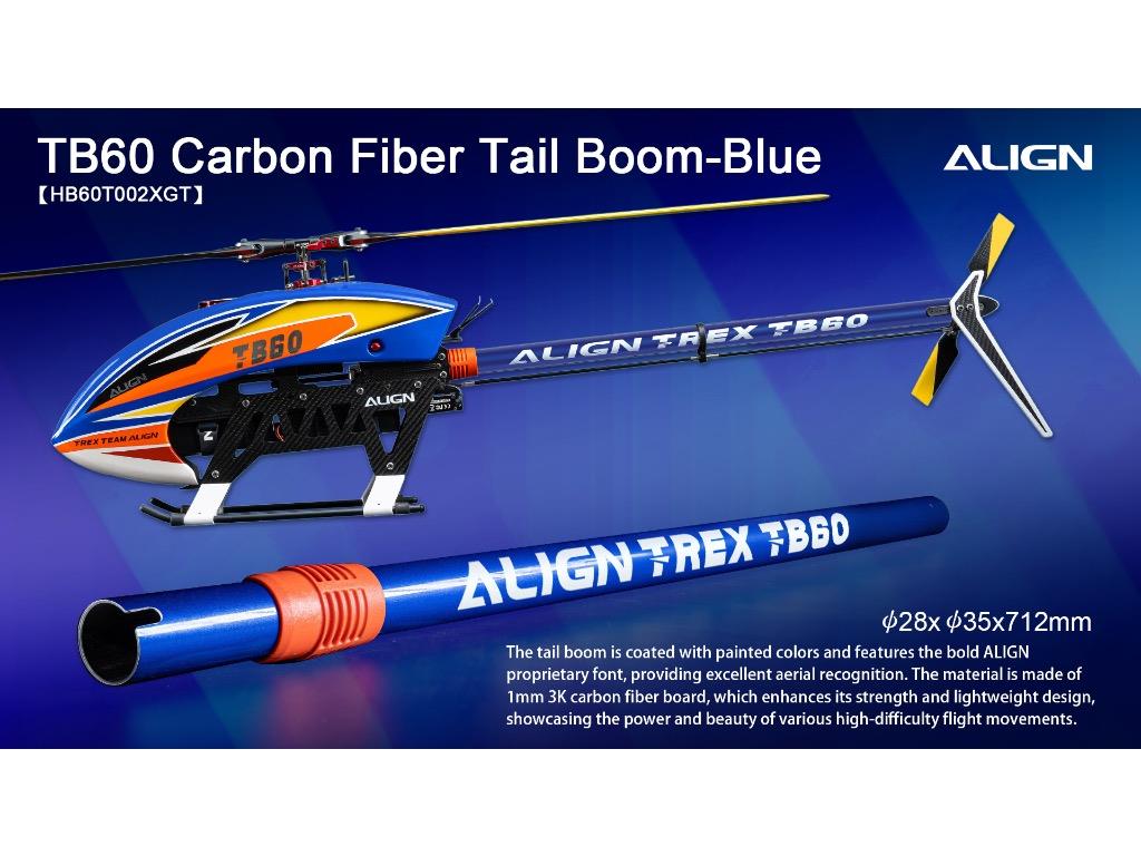 Align TB60 Carbon Fiber Tail Boom - Blue : HB60T002XGT - Midland ...