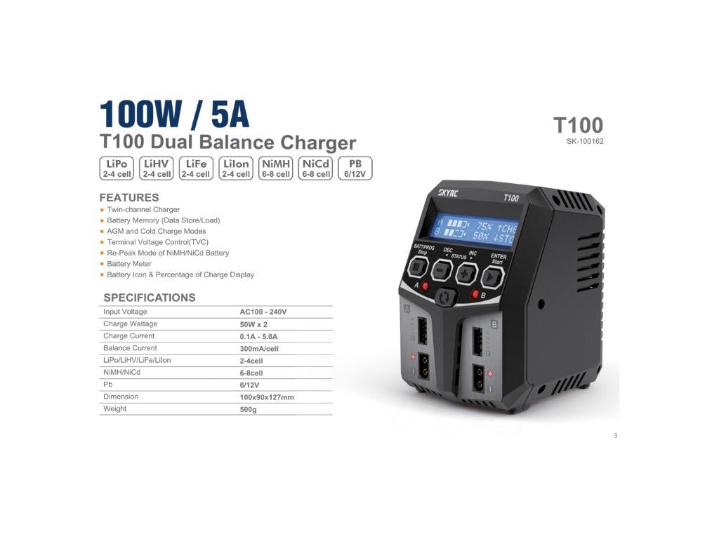 Sky RC T100 Battery Charger : SK-100162 - Midland Helicopters