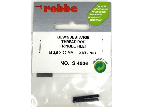 Robbe Threaded Rod M2.5 x 20 (2) : S-4906 - Midland Helicopters
