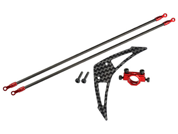 Aluminium/Carbon Fibre Tail Boom Support Mount Set (RED) - BLADE 230S ...