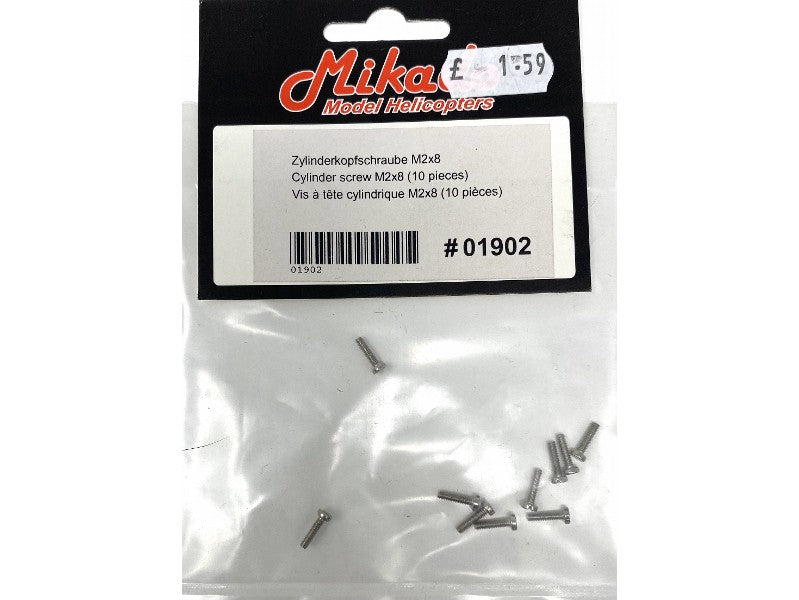 Cylinder Screw M2x8 (10 Pieces) : 01902 - Midland Helicopters