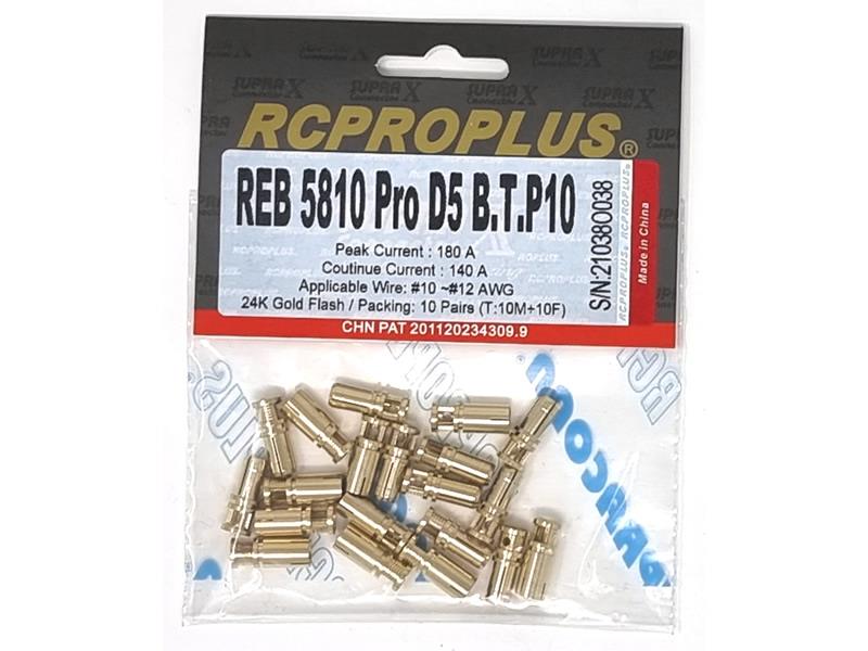 RCPROPLUS PRO D5 5mm Connector Only (10M, 10F) : REB5810PROD5BTP10 ...