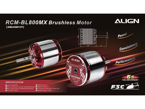 Align 800MX Brushless Motor(720KV/4530) (UNPACKAGED) : HML80M13T-UP ...